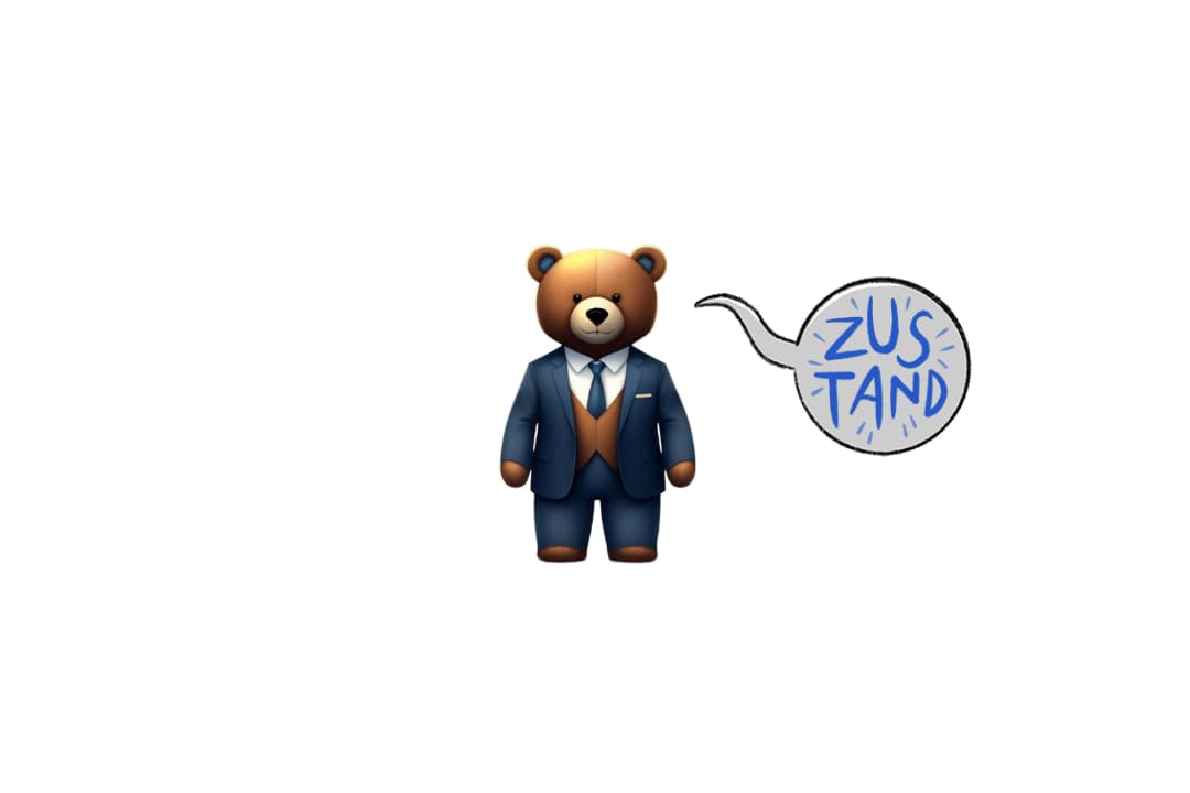 The zustand bear wearing a suit.